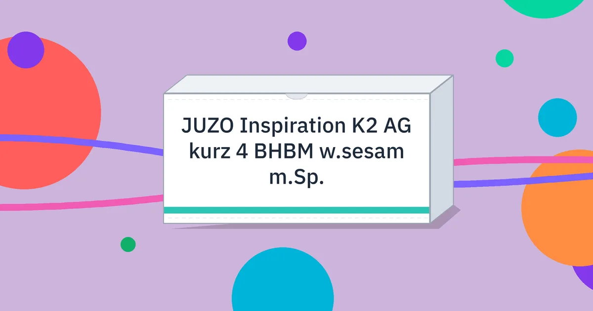 Symbolbild: Packung mit der Aufschrift JUZO Inspiration K2 AG kurz 4 BHBM w.sesam m.Sp. (PZN 14883291) – Verfügbarkeit und Bezug in Apotheken in Frankfurt am Main
