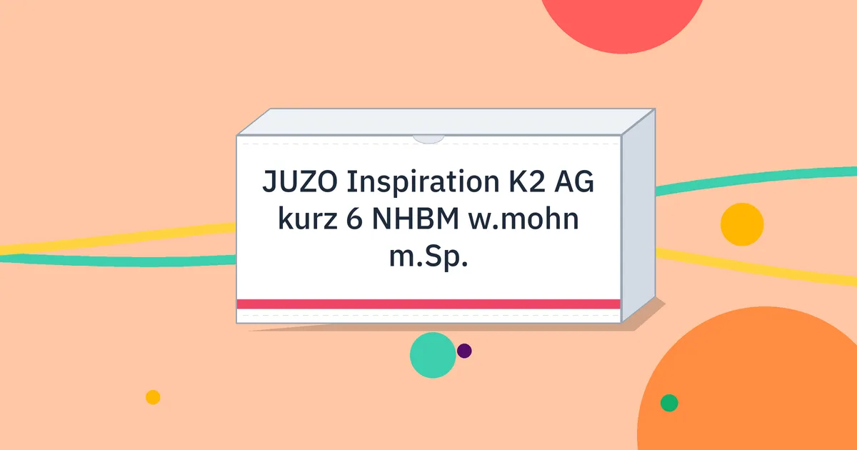 Symbolbild: Packung mit der Aufschrift JUZO Inspiration K2 AG kurz 6 NHBM w.mohn m.Sp. (PZN 14923659) – Verfügbarkeit und Bezug in Apotheken in Frankfurt am Main