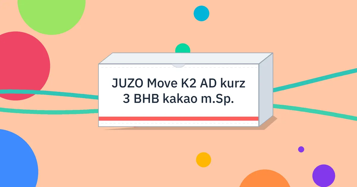 Symbolbild: Packung mit der Aufschrift JUZO Move K2 AD kurz 3 BHB kakao m.Sp. (PZN 18540748) – Verfügbarkeit und Bezug in Apotheken in Frankfurt am Main