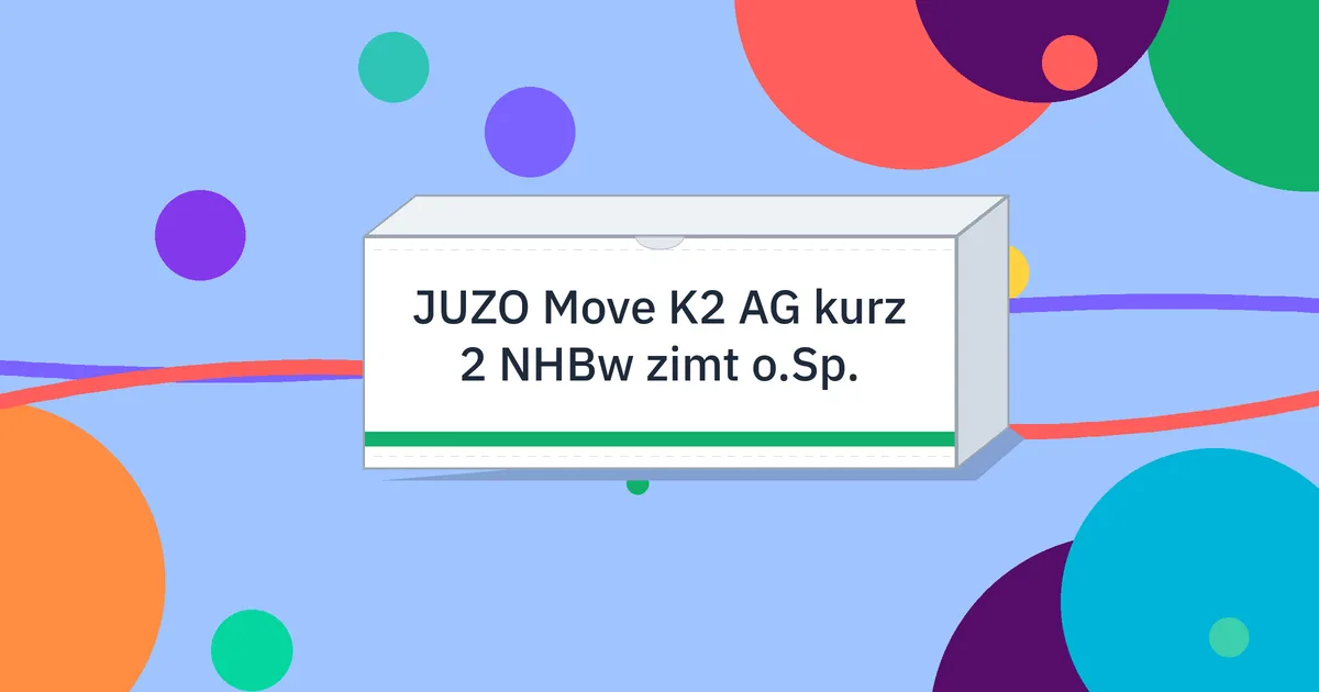 Symbolbild: Packung mit der Aufschrift JUZO Move K2 AG kurz 2 NHBw zimt o.Sp. (PZN 18529014) – Verfügbarkeit und Bezug in Apotheken in Frankfurt am Main