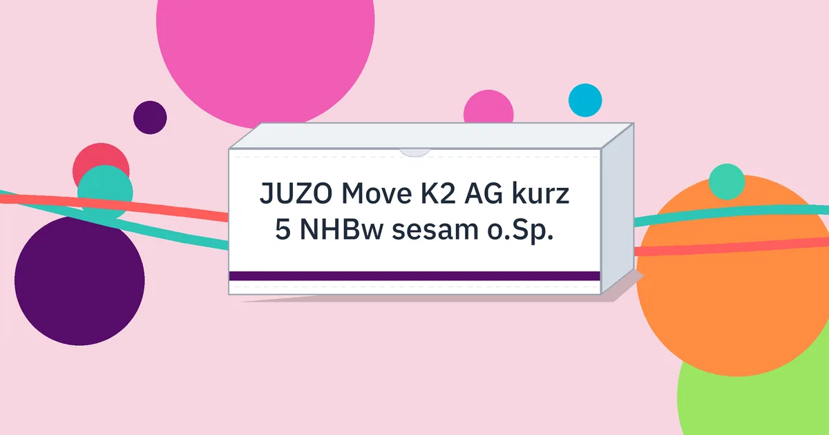Symbolbild: Packung mit der Aufschrift JUZO Move K2 AG kurz 5 NHBw sesam o.Sp. (PZN 18529132) – Verfügbarkeit und Bezug in Apotheken in Frankfurt am Main