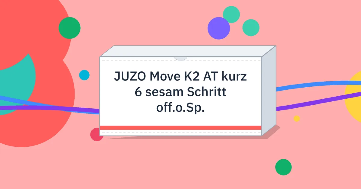 Symbolbild: Packung mit der Aufschrift JUZO Move K2 AT kurz 6 sesam Schritt off.o.Sp. (PZN 20675958) – Verfügbarkeit und Bezug in Apotheken in Frankfurt am Main