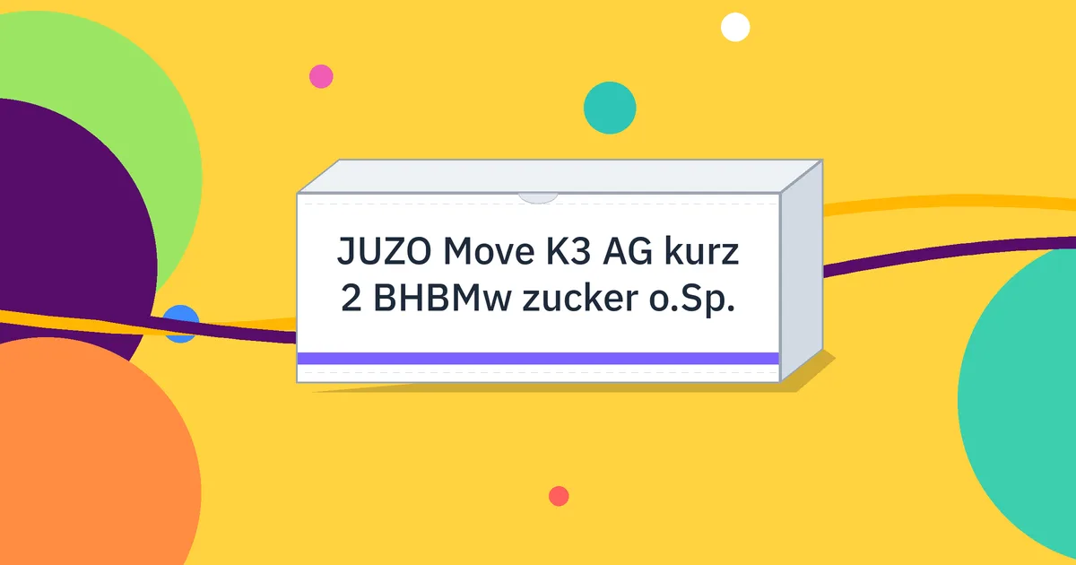 Symbolbild: Packung mit der Aufschrift JUZO Move K3 AG kurz 2 BHBMw zucker o.Sp. (PZN 18582103) – Verfügbarkeit und Bezug in Apotheken in Frankfurt am Main