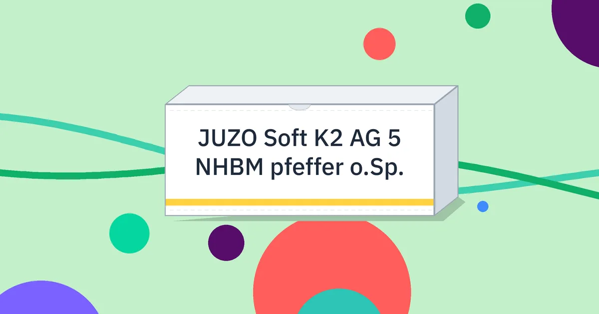 Symbolbild: Packung mit der Aufschrift JUZO Soft K2 AG 5 NHBM pfeffer o.Sp. (PZN 14997913) – Verfügbarkeit und Bezug in Apotheken in Frankfurt am Main