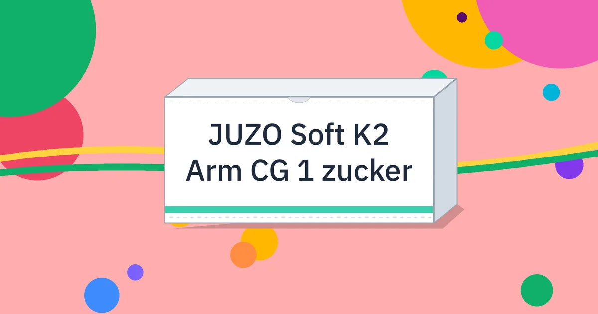 Symbolbild: Packung mit der Aufschrift JUZO Soft K2 Arm CG 1 zucker (PZN 15511841) – Verfügbarkeit und Bezug in Apotheken in Frankfurt am Main