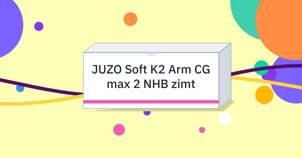 Symbolbild: Packung mit der Aufschrift JUZO Soft K2 Arm CG max 2 NHB zimt (PZN 15512562) – Verfügbarkeit und Bezug in Apotheken in Frankfurt am Main