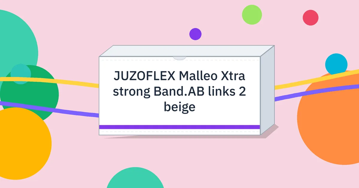 Symbolbild: Packung mit der Aufschrift JUZOFLEX Malleo Xtra strong Band.AB links 2 beige (PZN 16634741) – Verfügbarkeit und Bezug in Apotheken in Frankfurt am Main