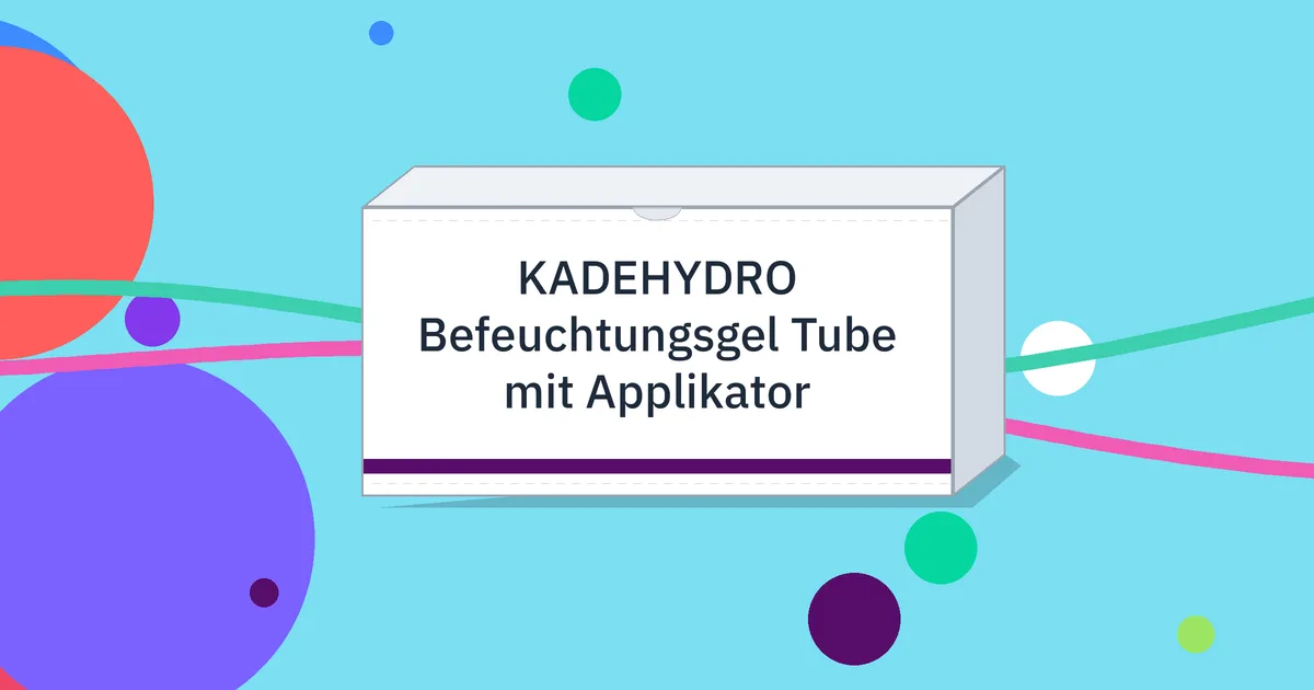 Symbolbild: Packung mit der Aufschrift KADEHYDRO Befeuchtungsgel Tube mit Applikator (PZN 19444515) – Verfügbarkeit und Bezug in Apotheken in Frankfurt am Main
