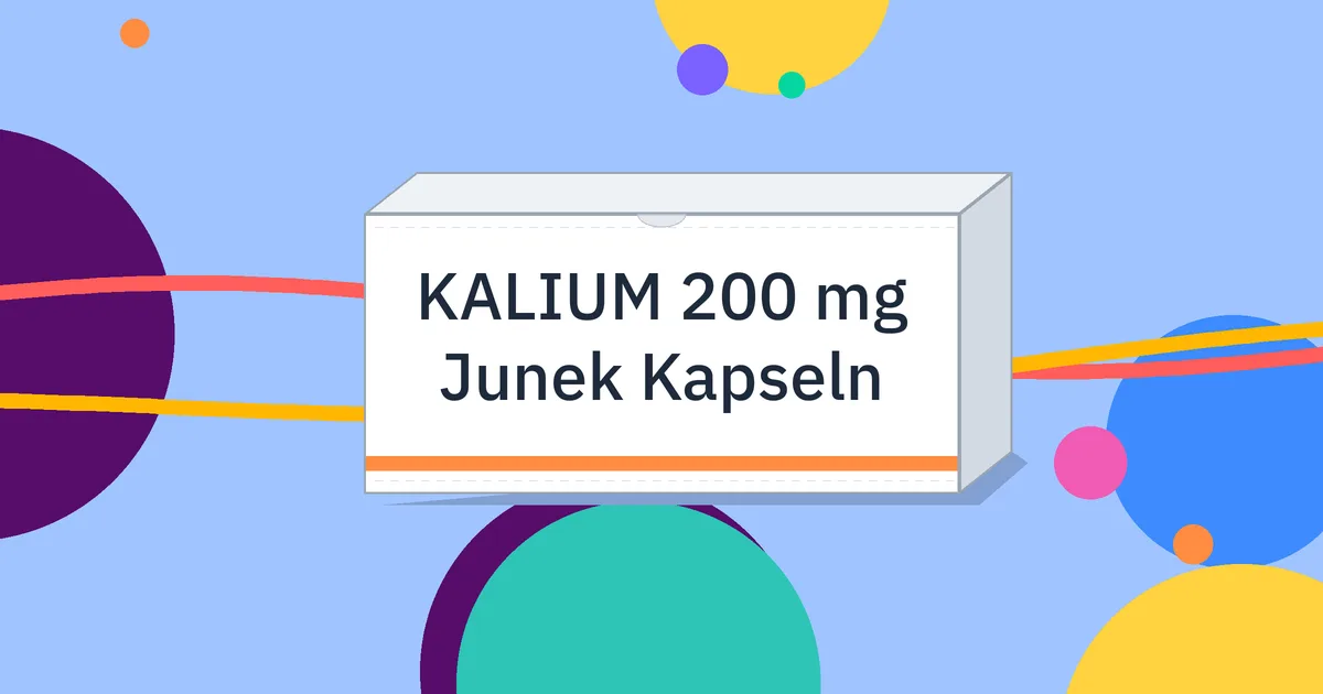 Symbolbild: Packung mit der Aufschrift KALIUM 200 mg Junek Kapseln (PZN 10336971) – Verfügbarkeit und Bezug in Apotheken in Frankfurt am Main
