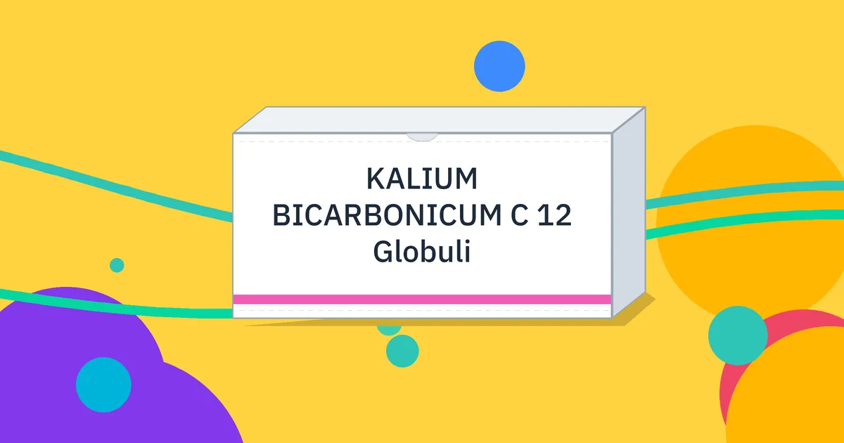Symbolbild: Packung mit der Aufschrift KALIUM BICARBONICUM C 12 Globuli (PZN 19719797) – Verfügbarkeit und Bezug in Apotheken in Frankfurt am Main
