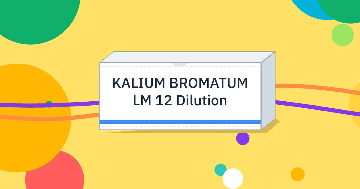 Symbolbild: Packung mit der Aufschrift KALIUM BROMATUM LM 12 Dilution (PZN 07540679) – Verfügbarkeit und Bezug in Apotheken in Frankfurt am Main