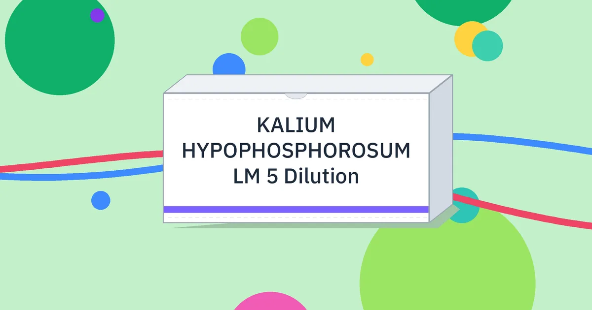 Symbolbild: Packung mit der Aufschrift KALIUM HYPOPHOSPHOROSUM LM 5 Dilution (PZN 12921892) – Verfügbarkeit und Bezug in Apotheken in Frankfurt am Main