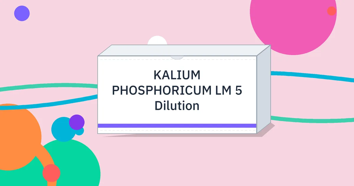 Symbolbild: Packung mit der Aufschrift KALIUM PHOSPHORICUM LM 5 Dilution (PZN 12924494) – Verfügbarkeit und Bezug in Apotheken in Frankfurt am Main