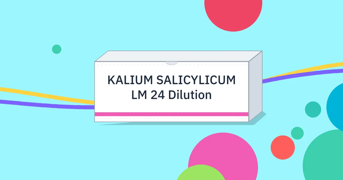 Symbolbild: Packung mit der Aufschrift KALIUM SALICYLICUM LM 24 Dilution (PZN 12925588) – Verfügbarkeit und Bezug in Apotheken in Frankfurt am Main