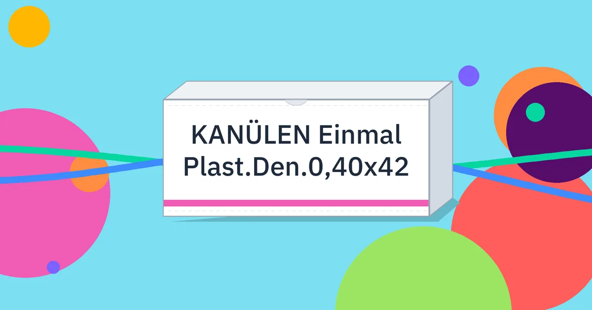 Symbolbild: Packung mit der Aufschrift KANÜLEN Einmal Plast.Den.0,40x42 (PZN 02440200) – Verfügbarkeit und Bezug in Apotheken in Frankfurt am Main