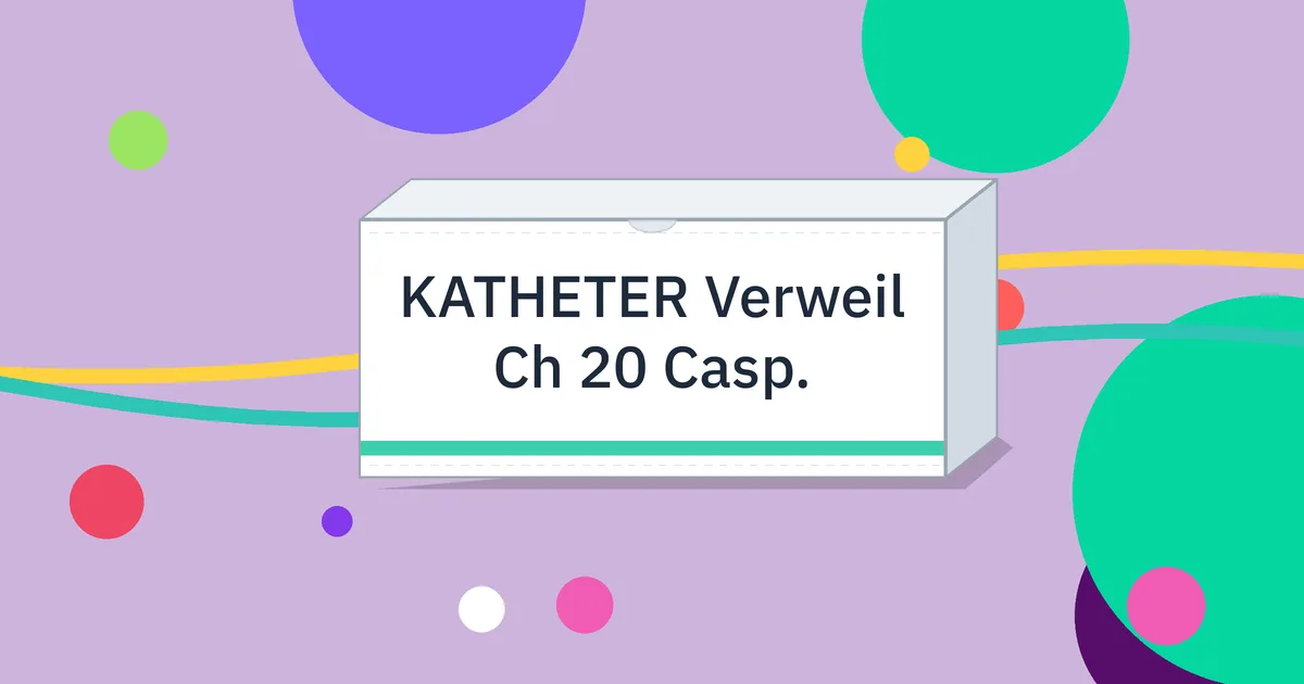 Symbolbild: Packung mit der Aufschrift KATHETER Verweil Ch 20 Casp. (PZN 01730203) – Verfügbarkeit und Bezug in Apotheken in Frankfurt am Main