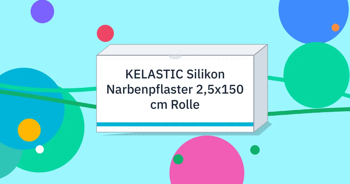 Symbolbild: Packung mit der Aufschrift KELASTIC Silikon Narbenpflaster 2,5x150 cm Rolle (PZN 15578897) – Verfügbarkeit und Bezug in Apotheken in Frankfurt am Main