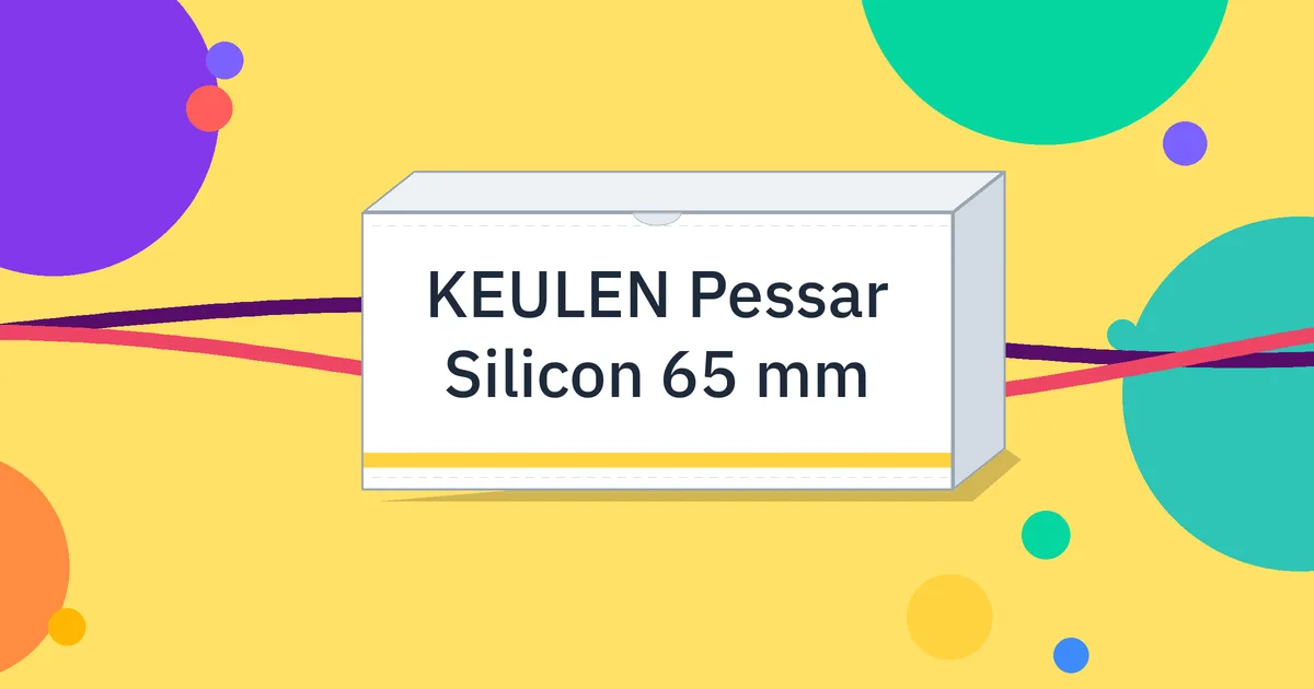Symbolbild: Packung mit der Aufschrift KEULEN Pessar Silicon 65 mm (PZN 20313184) – Verfügbarkeit und Bezug in Apotheken in Frankfurt am Main