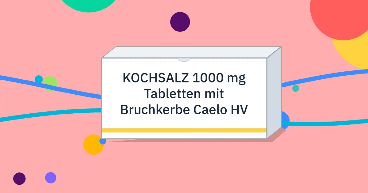Symbolbild: Packung mit der Aufschrift KOCHSALZ 1000 mg Tabletten mit Bruchkerbe Caelo HV (PZN 16348550) – Verfügbarkeit und Bezug in Apotheken in Frankfurt am Main