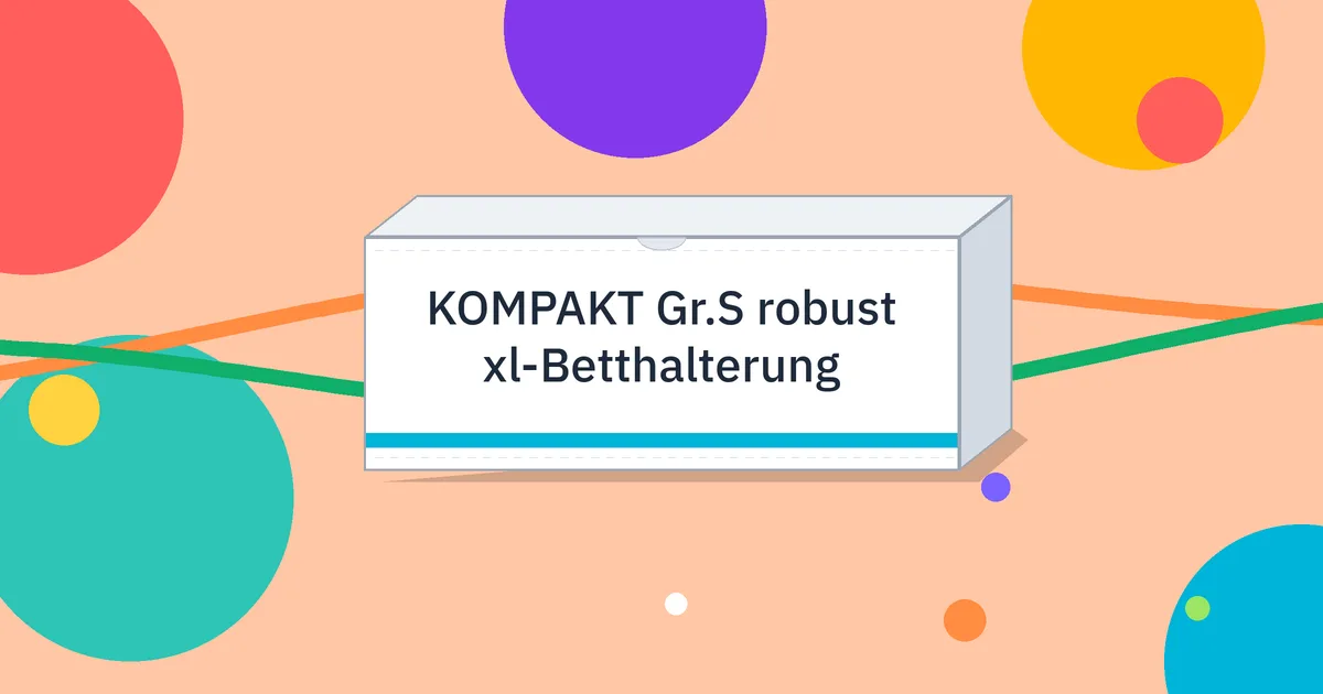 Symbolbild: Packung mit der Aufschrift KOMPAKT Gr.S robust xl-Betthalterung (PZN 11576861) – Verfügbarkeit und Bezug in Apotheken in Frankfurt am Main