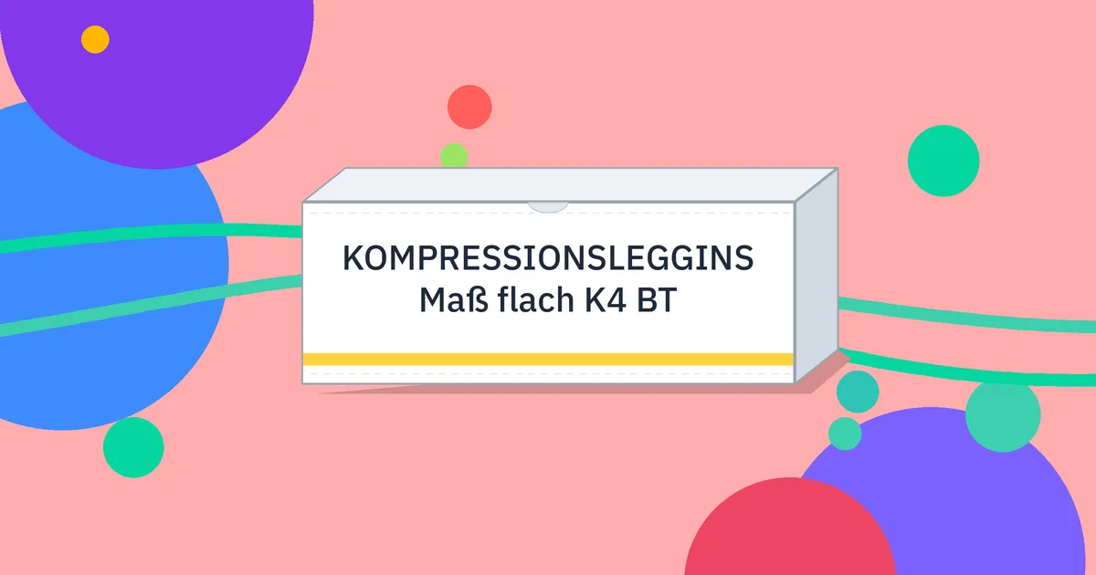 Symbolbild: Packung mit der Aufschrift KOMPRESSIONSLEGGINS Maß flach K4 BT (PZN 16746078) – Verfügbarkeit und Bezug in Apotheken in Frankfurt am Main