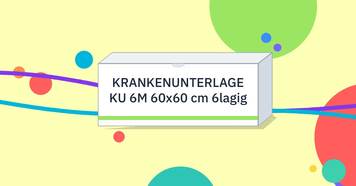 Symbolbild: Packung mit der Aufschrift KRANKENUNTERLAGE KU 6M 60x60 cm 6lagig (PZN 00163825) – Verfügbarkeit und Bezug in Apotheken in Frankfurt am Main