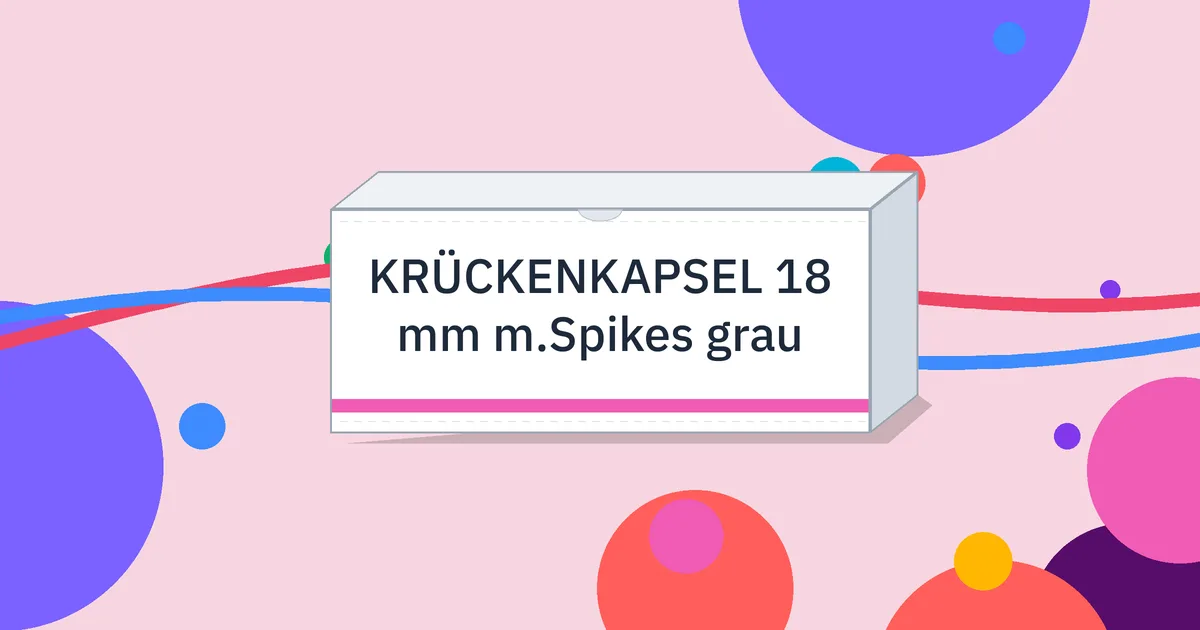 Symbolbild: Packung mit der Aufschrift KRÜCKENKAPSEL 18 mm m.Spikes grau (PZN 00254060) – Verfügbarkeit und Bezug in Apotheken in Frankfurt am Main