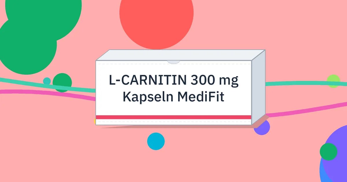 Symbolbild: Packung mit der Aufschrift L-CARNITIN 300 mg Kapseln MediFit (PZN 11186829) – Verfügbarkeit und Bezug in Apotheken in Frankfurt am Main