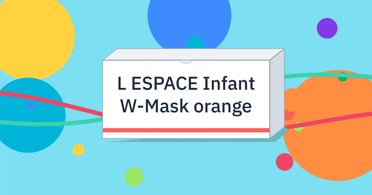Symbolbild: Packung mit der Aufschrift L ESPACE Infant W-Mask orange (PZN 03515035) – Verfügbarkeit und Bezug in Apotheken in Frankfurt am Main
