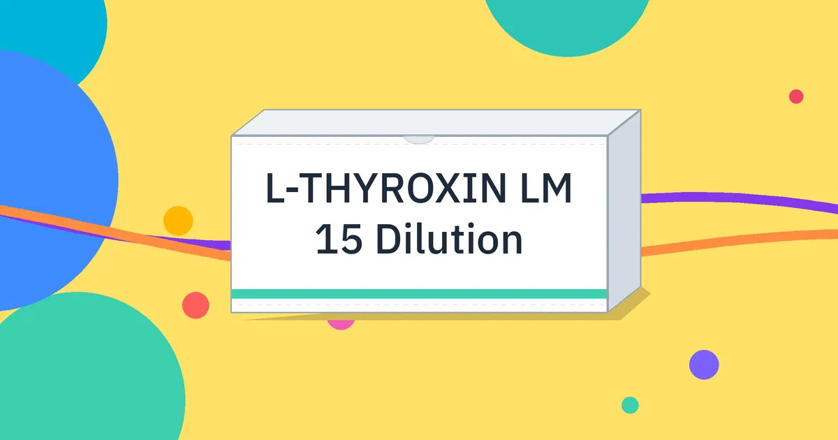 Symbolbild: Packung mit der Aufschrift L-THYROXIN LM 15 Dilution (PZN 12928517) – Verfügbarkeit und Bezug in Apotheken in Frankfurt am Main