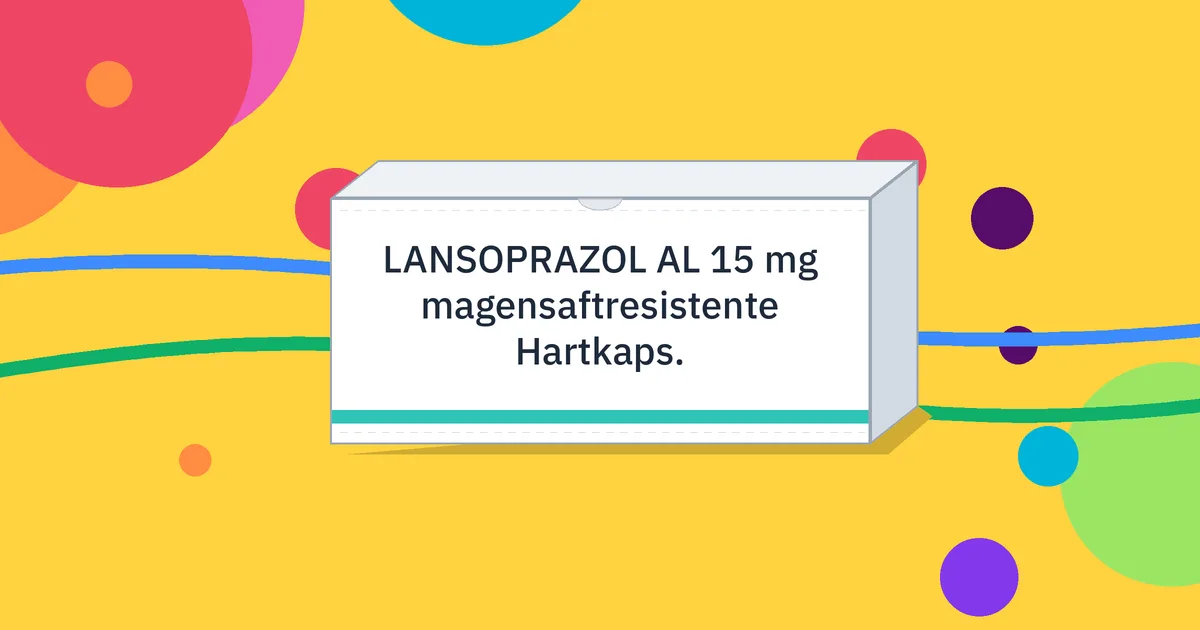 Symbolbild: Packung mit der Aufschrift LANSOPRAZOL AL 15 mg magensaftresistente Hartkaps. (PZN 04306612) – Verfügbarkeit und Bezug in Apotheken in Frankfurt am Main