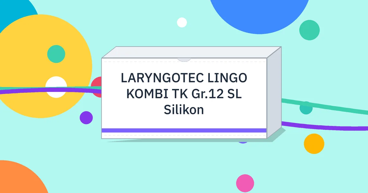 Symbolbild: Packung mit der Aufschrift LARYNGOTEC LINGO KOMBI TK Gr.12 SL Silikon (PZN 03312148) – Verfügbarkeit und Bezug in Apotheken in Frankfurt am Main