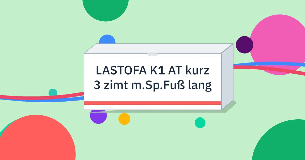 Symbolbild: Packung mit der Aufschrift LASTOFA K1 AT kurz 3 zimt m.Sp.Fuß lang (PZN 13795828) – Verfügbarkeit und Bezug in Apotheken in Frankfurt am Main