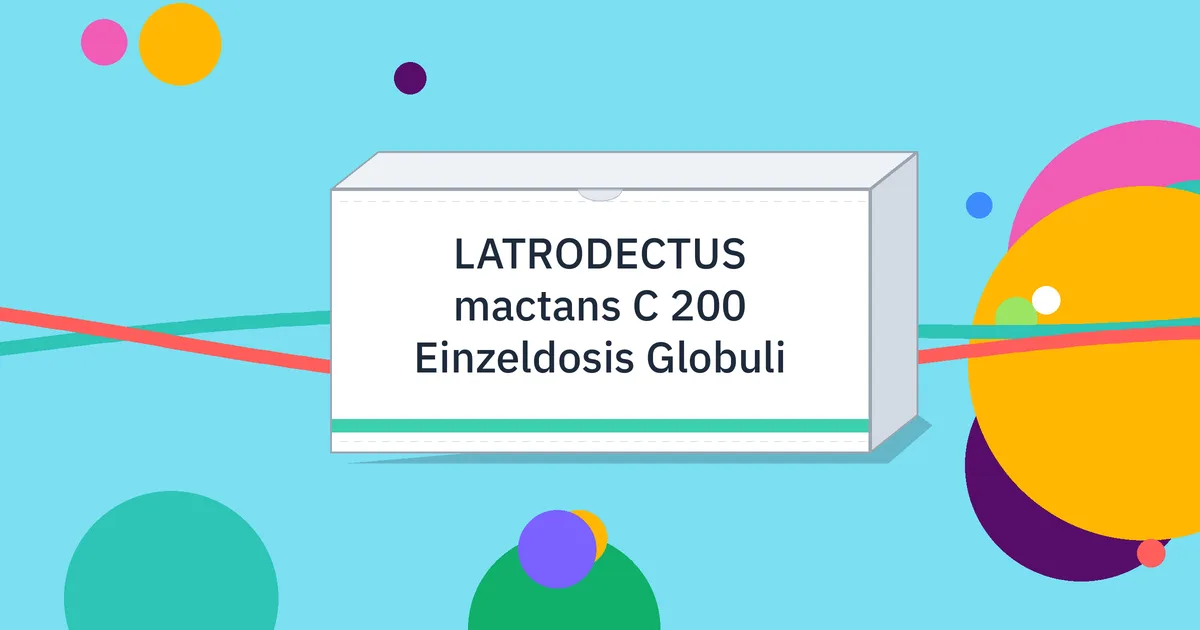 Symbolbild: Packung mit der Aufschrift LATRODECTUS mactans C 200 Einzeldosis Globuli (PZN 01918154) – Verfügbarkeit und Bezug in Apotheken in Frankfurt am Main