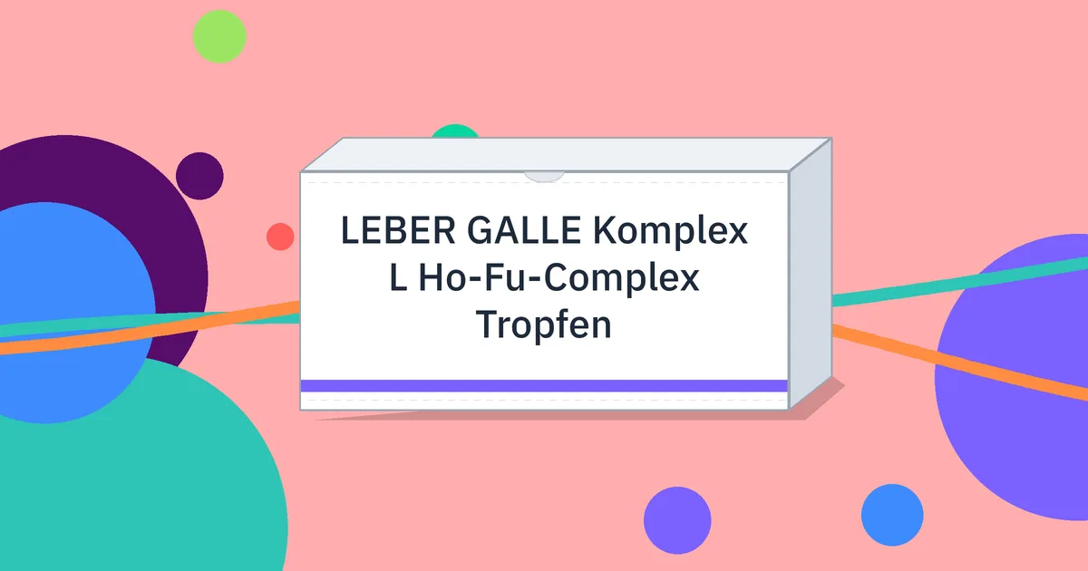 Symbolbild: Packung mit der Aufschrift LEBER GALLE Komplex L Ho-Fu-Complex Tropfen (PZN 01742459) – Verfügbarkeit und Bezug in Apotheken in Frankfurt am Main