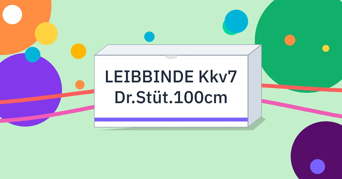 Symbolbild: Packung mit der Aufschrift LEIBBINDE Kkv7 Dr.Stüt.100cm (PZN 01966638) – Verfügbarkeit und Bezug in Apotheken in Frankfurt am Main