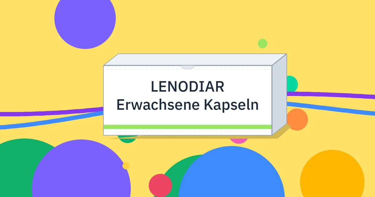 Symbolbild: Packung mit der Aufschrift LENODIAR Erwachsene Kapseln (PZN 13649481) – Verfügbarkeit und Bezug in Apotheken in Frankfurt am Main
