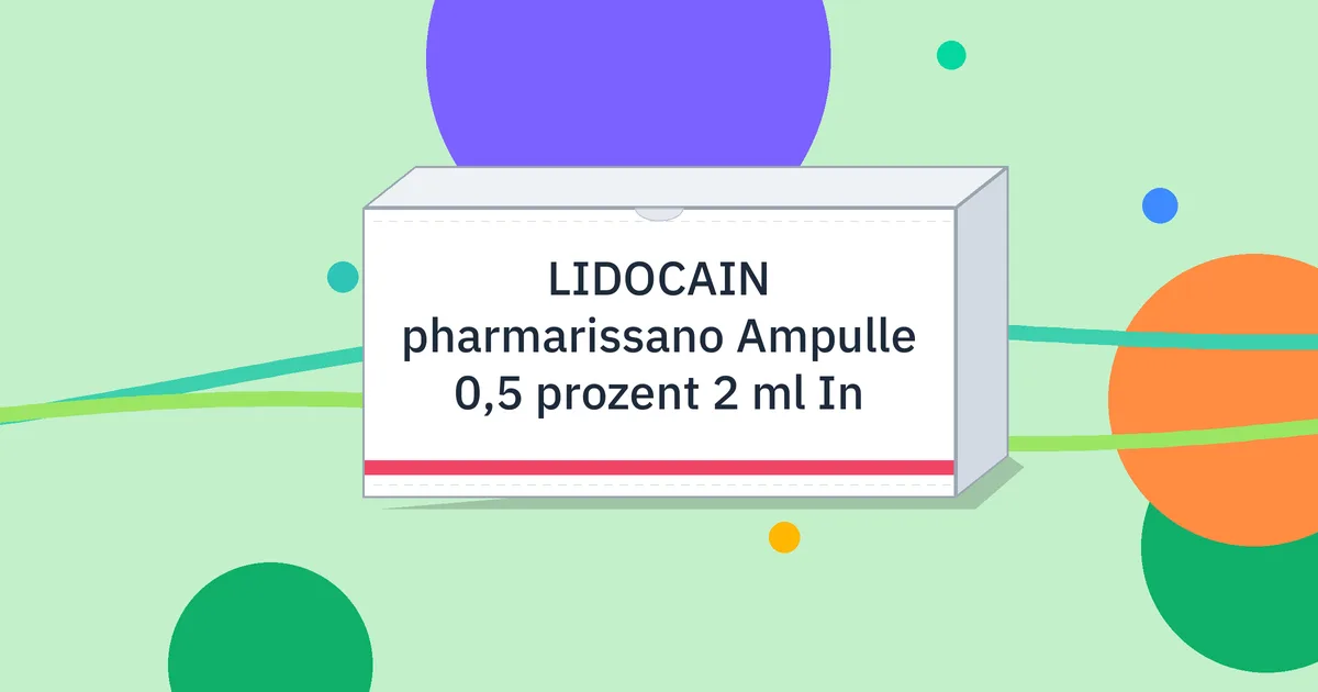 Symbolbild: Packung mit der Aufschrift LIDOCAIN pharmarissano Ampulle 0,5 prozent 2 ml In (PZN 16815951) – Verfügbarkeit und Bezug in Apotheken in Frankfurt am Main