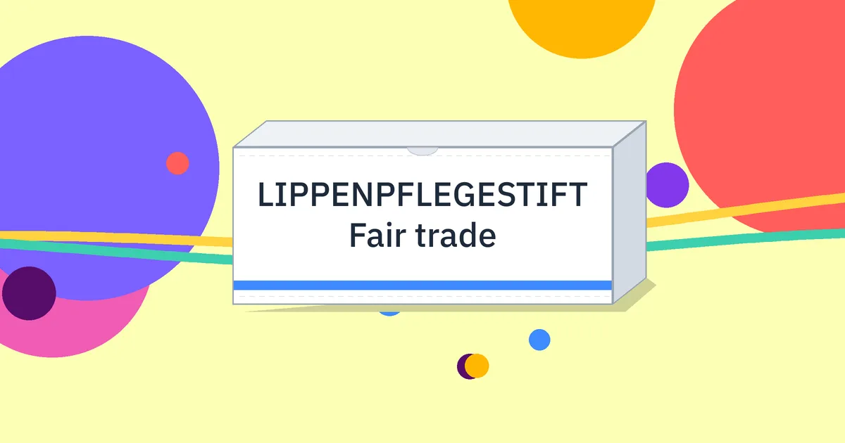 Symbolbild: Packung mit der Aufschrift LIPPENPFLEGESTIFT Fair trade (PZN 16204118) – Verfügbarkeit und Bezug in Apotheken in Frankfurt am Main
