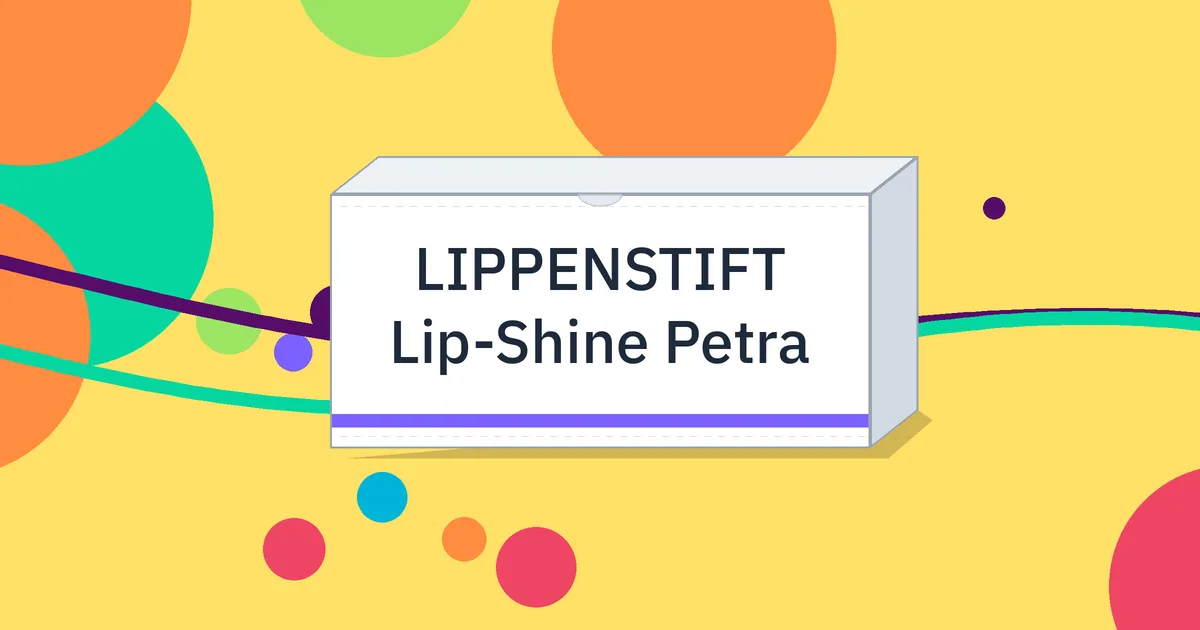 Symbolbild: Packung mit der Aufschrift LIPPENSTIFT Lip-Shine Petra (PZN 19169115) – Verfügbarkeit und Bezug in Apotheken in Frankfurt am Main