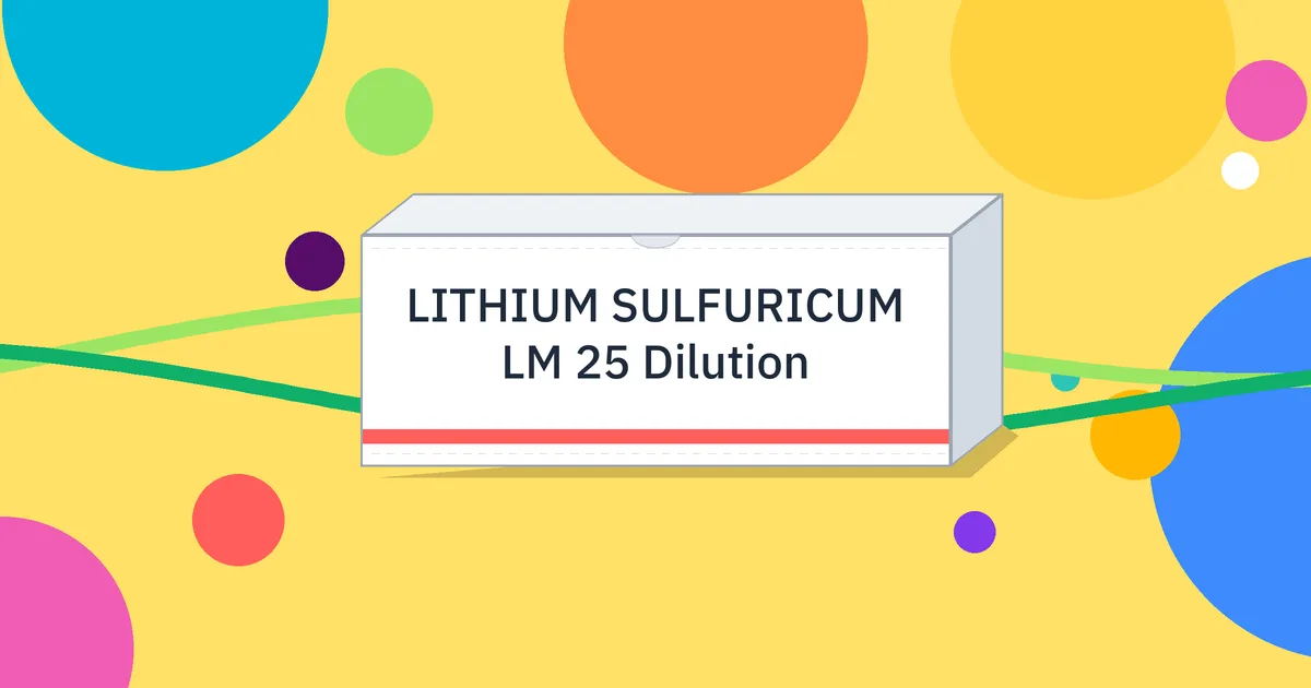 Symbolbild: Packung mit der Aufschrift LITHIUM SULFURICUM LM 25 Dilution (PZN 12933085) – Verfügbarkeit und Bezug in Apotheken in Frankfurt am Main