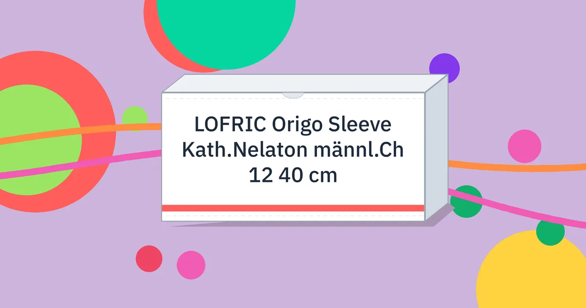 Symbolbild: Packung mit der Aufschrift LOFRIC Origo Sleeve Kath.Nelaton männl.Ch 12 40 cm (PZN 19444202) – Verfügbarkeit und Bezug in Apotheken in Frankfurt am Main