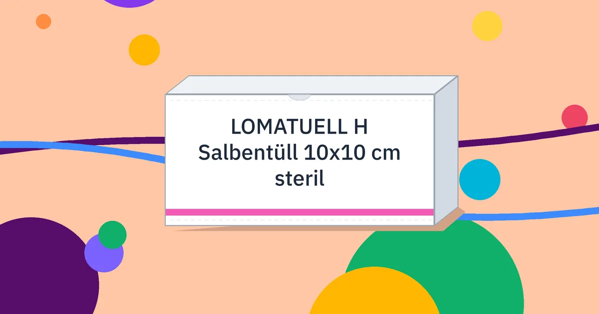 Symbolbild: Packung mit der Aufschrift LOMATUELL H Salbentüll 10x10 cm steril (PZN 14137889) – Verfügbarkeit und Bezug in Apotheken in Frankfurt am Main