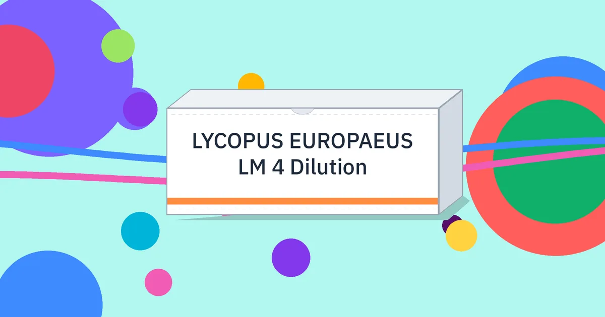 Symbolbild: Packung mit der Aufschrift LYCOPUS EUROPAEUS LM 4 Dilution (PZN 13537925) – Verfügbarkeit und Bezug in Apotheken in Frankfurt am Main