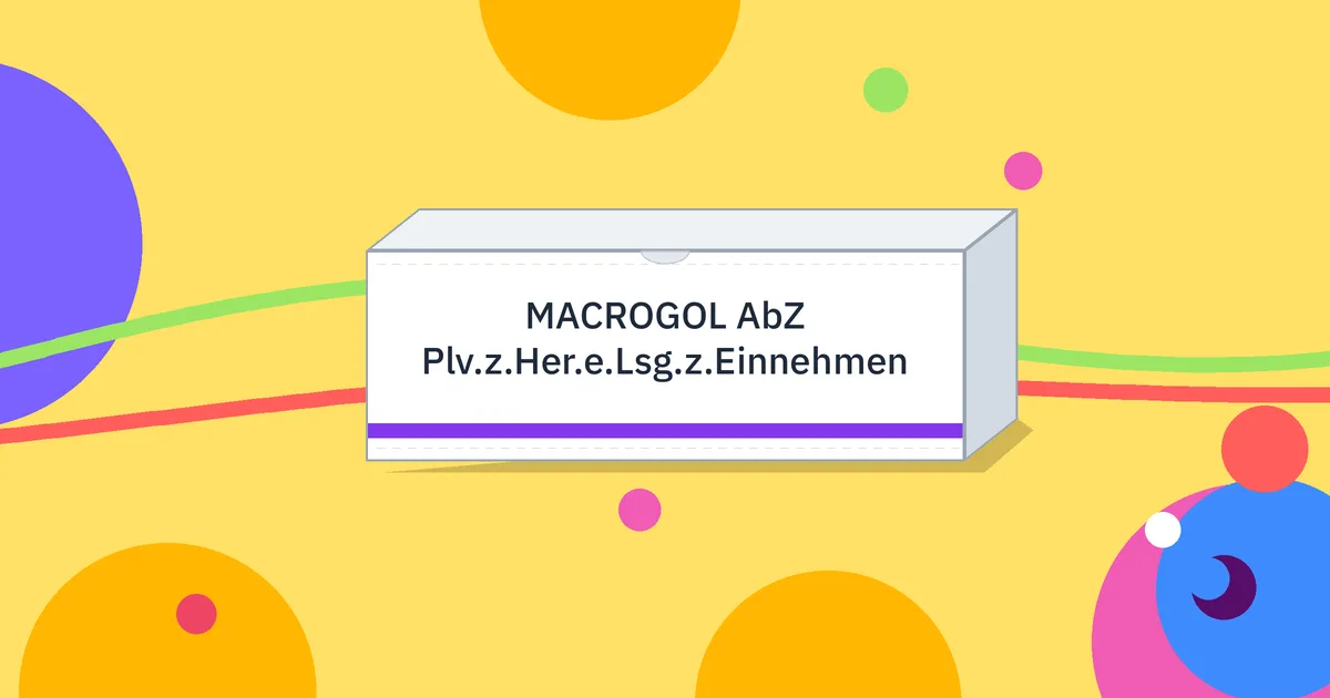 Symbolbild: Packung mit der Aufschrift MACROGOL AbZ Plv.z.Her.e.Lsg.z.Einnehmen (PZN 10398877) – Verfügbarkeit und Bezug in Apotheken in Frankfurt am Main