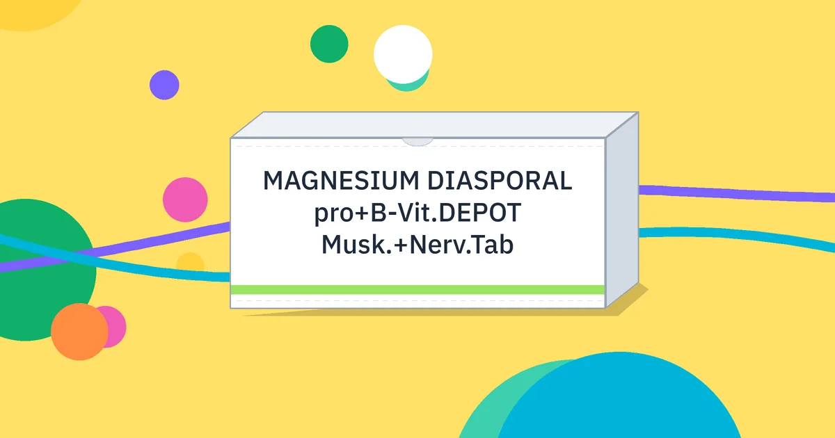 Symbolbild: Packung mit der Aufschrift MAGNESIUM DIASPORAL pro+B-Vit.DEPOT Musk.+Nerv.Tab (PZN 20041685) – Verfügbarkeit und Bezug in Apotheken in Frankfurt am Main