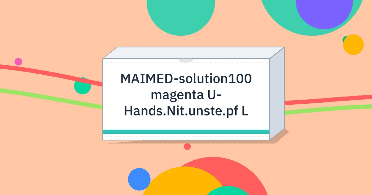 Symbolbild: Packung mit der Aufschrift MAIMED-solution100 magenta U-Hands.Nit.unste.pf L (PZN 18914114) – Verfügbarkeit und Bezug in Apotheken in Frankfurt am Main