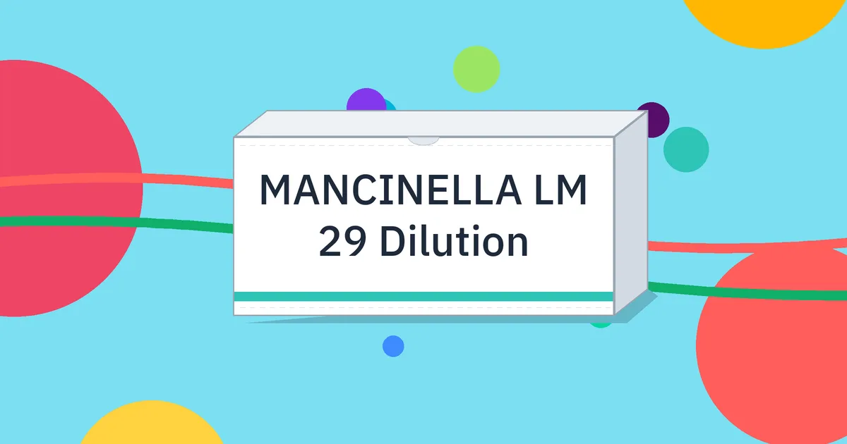 Symbolbild: Packung mit der Aufschrift MANCINELLA LM 29 Dilution (PZN 13541022) – Verfügbarkeit und Bezug in Apotheken in Frankfurt am Main