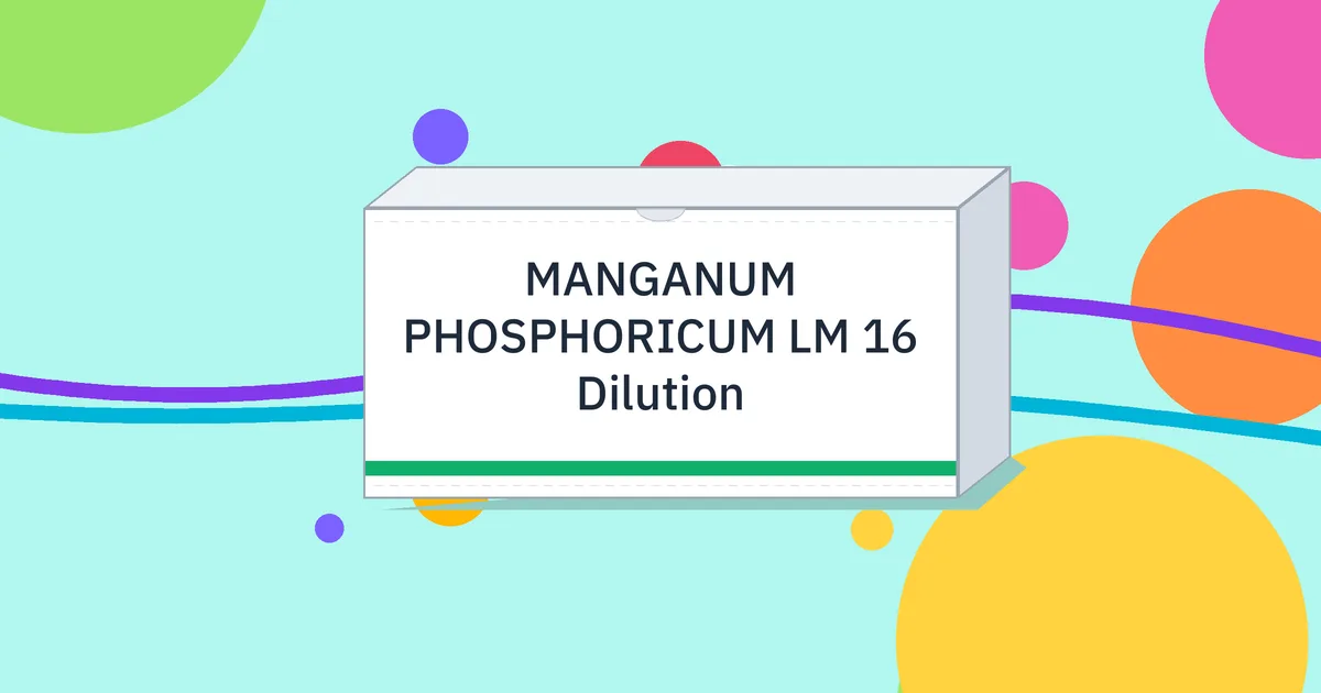 Symbolbild: Packung mit der Aufschrift MANGANUM PHOSPHORICUM LM 16 Dilution (PZN 12945616) – Verfügbarkeit und Bezug in Apotheken in Frankfurt am Main
