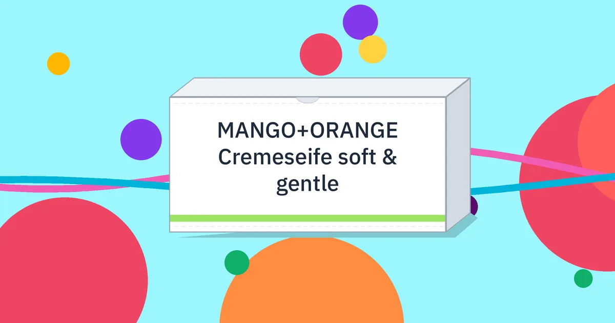 Symbolbild: Packung mit der Aufschrift MANGO+ORANGE Cremeseife soft & gentle (PZN 08846920) – Verfügbarkeit und Bezug in Apotheken in Frankfurt am Main